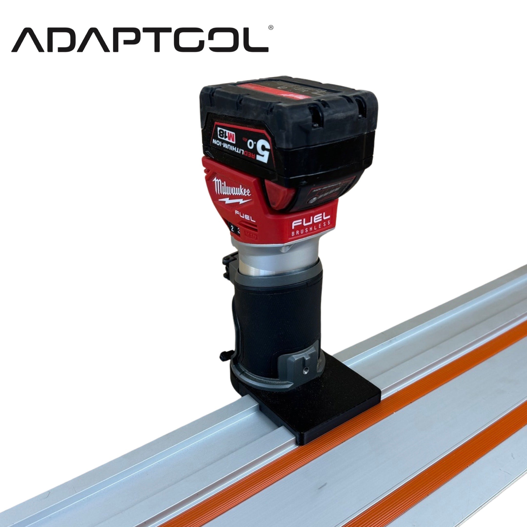 Milwaukee M18 FUEL 1/4" Trim Router Guide Rail Adaptor for Evolution G ...