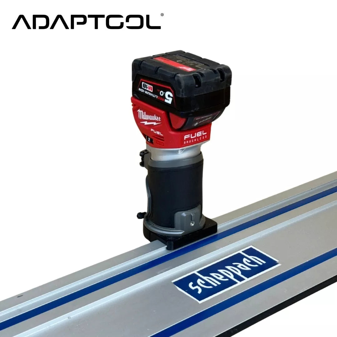 Milwaukee M18 FUEL 1/4" Trim Router Guide Rail Adaptor for Scheppach G ...