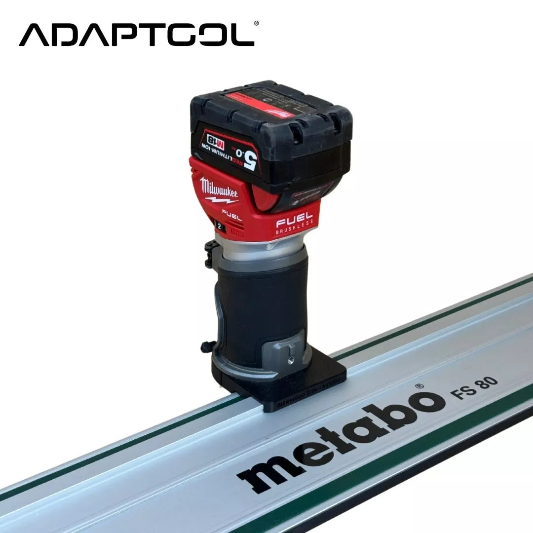 Milwaukee M18 FUEL 1/4" Trim Router Guide Rail Adaptor for Metabo Guid ...