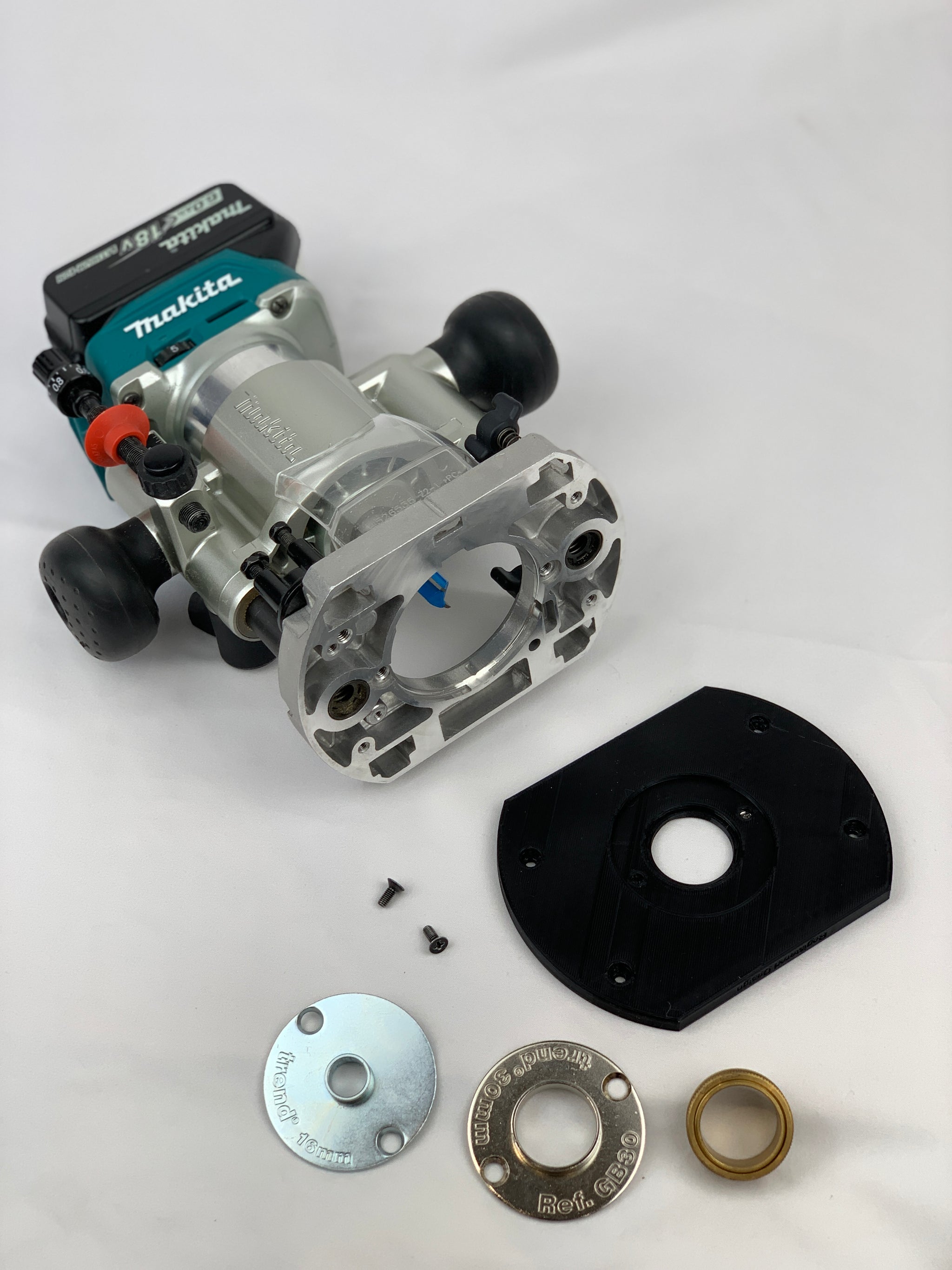 Router Sub BASE PLATE guide bush adaptor for Makita 18V DRT50 RT0700 P ...