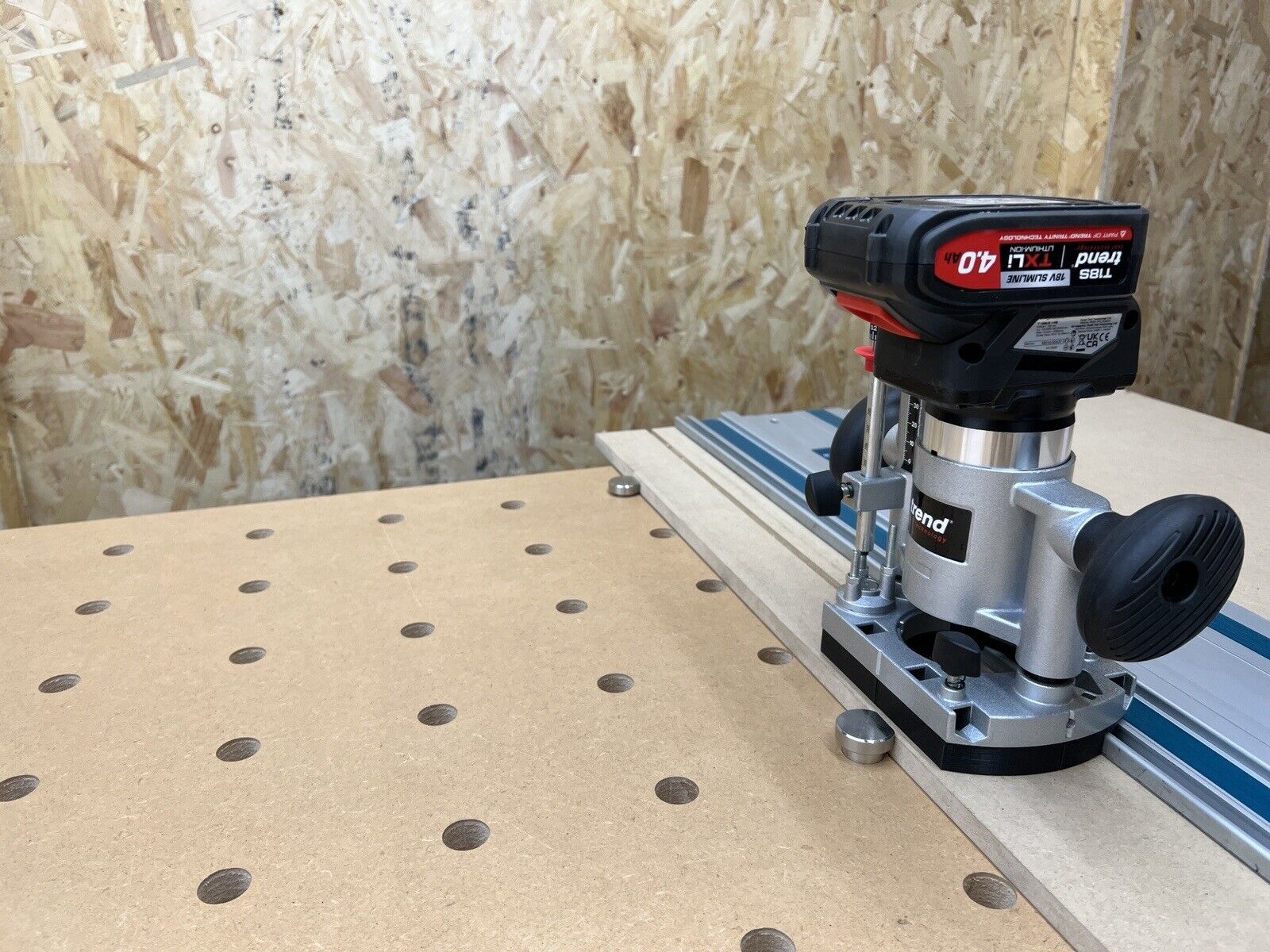 Trend T18S R14K1 18v Plunge Router Guide Rail Adaptor to Makita Plunge ...